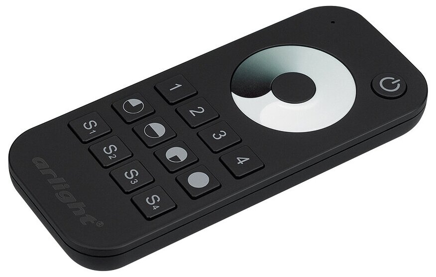 Пульт SMART-R24-DIM Black (4 зоны, 2.4G) (Arlight, IP20 Пластик, 5 лет)