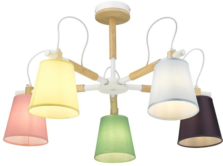 Люстра потолочная Velante 226-003-05 белый, сосна 5*40Вт