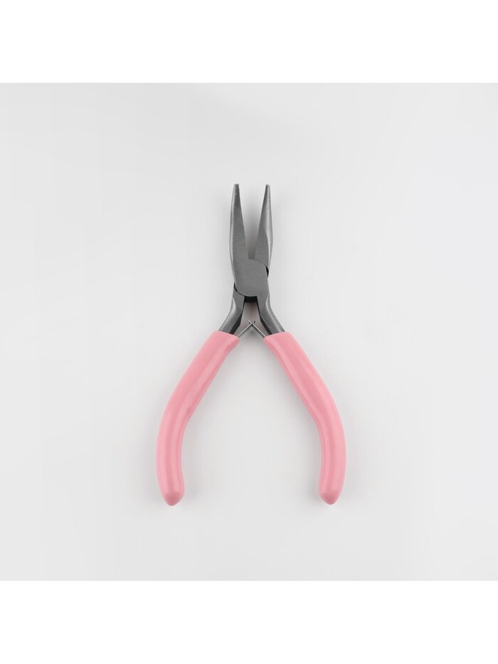 Тонкогубцы изогнутые, для рукоделия, 13×6.5 см, цвет серебряный/розовый