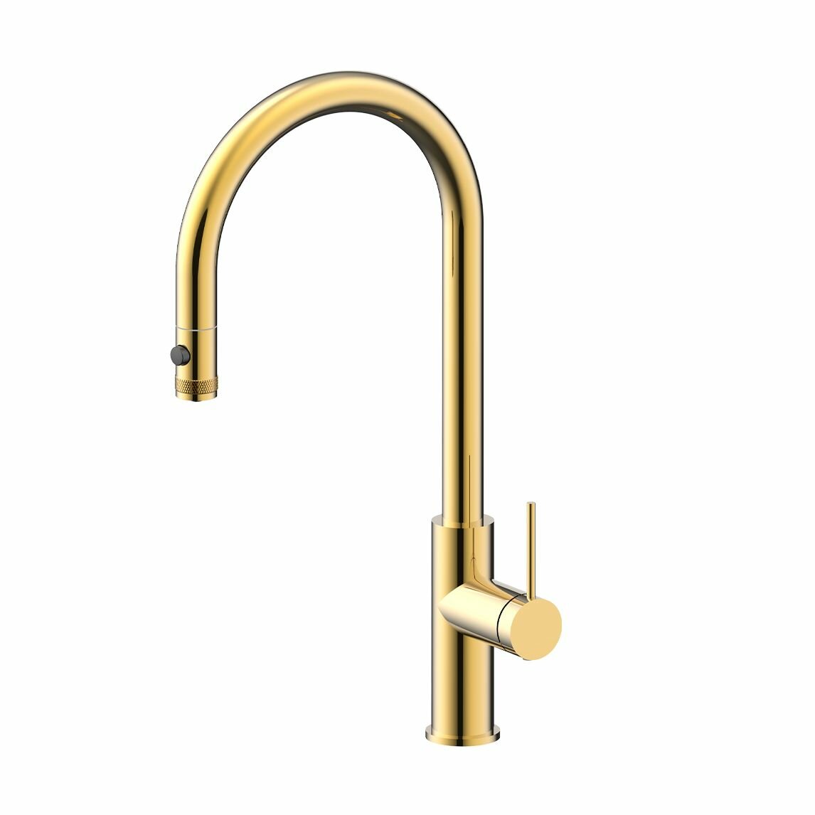 Смеситель для кухни с выдвижным изливом Paulmark GALANT светлое брашированное золото, с подключением фильтра питьевой воды, Ga213077-SBG