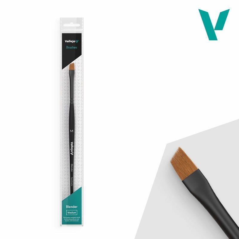 Кисточка Vallejo Flat Angled Synthetic Brush Medium