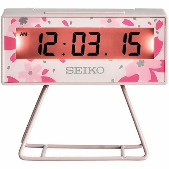Часы настольные-будильник SEIKO QHL082P розовые