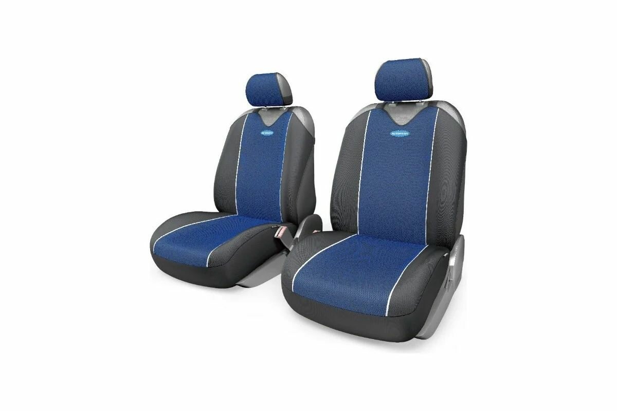 Чехлы на сиденье CARBON PLUS CRB-402Pf BLACK/BLUE передние (майка) (4шт) AUTOPROFI