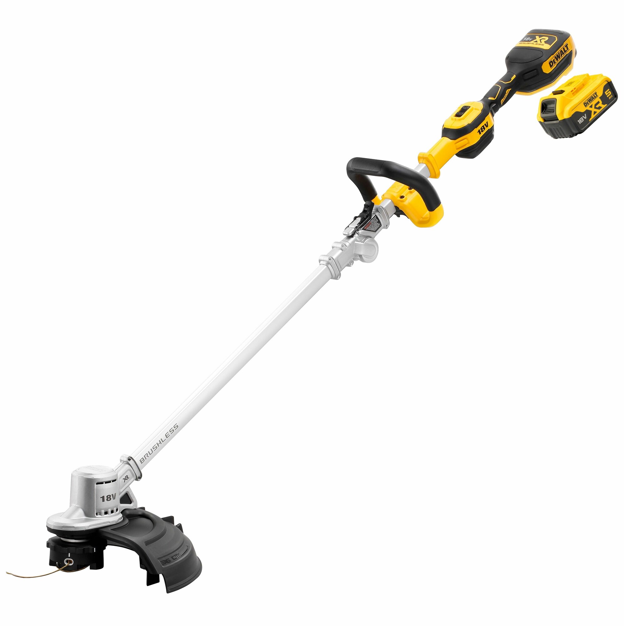 Аккумуляторный триммер DEWALT, 18 В, 36 см, 6000 об/мин, с АКБ 5 Ач и ЗУ, DCMST561P1
