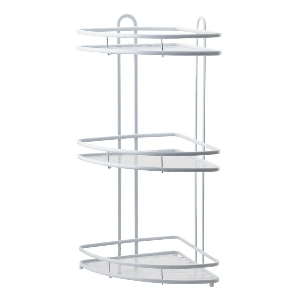 Полка для ванной Swensa Termo SWR-1003 трёхъярусная угловая металл цвет белый