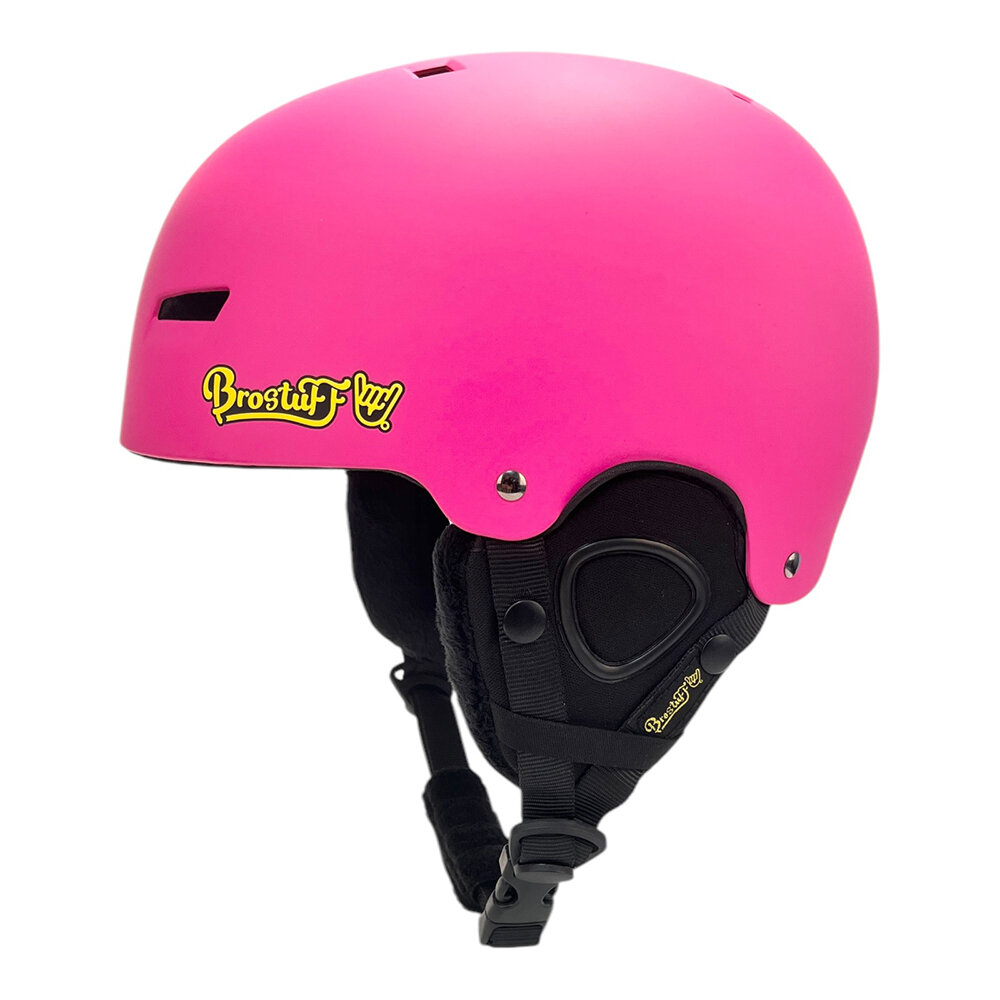 Шлем для сноуборда, горных лыж BroStuff team matt bright pink, размер S (50-54см)