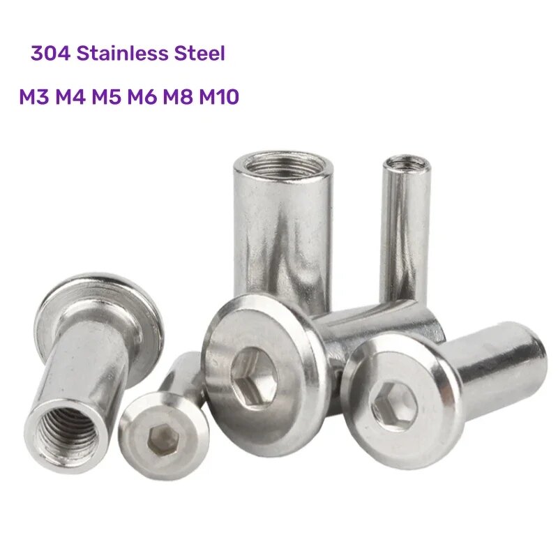 Мебельные соединители нержавеющая сталь M3-M10 M5-5pcs, 8mm