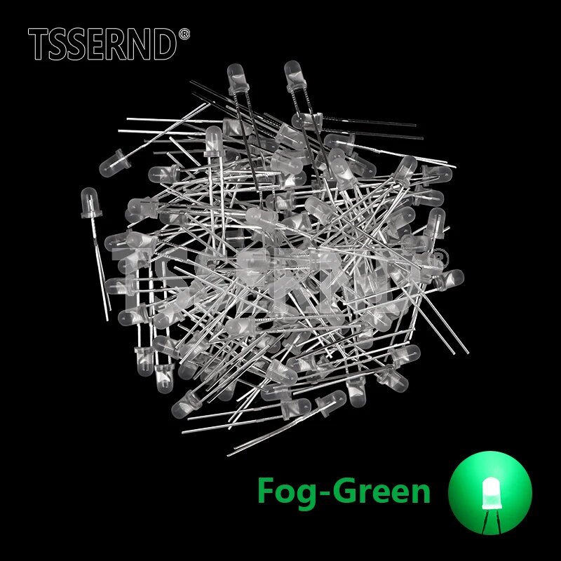 100шт Светодиоды 3мм Fog-Green