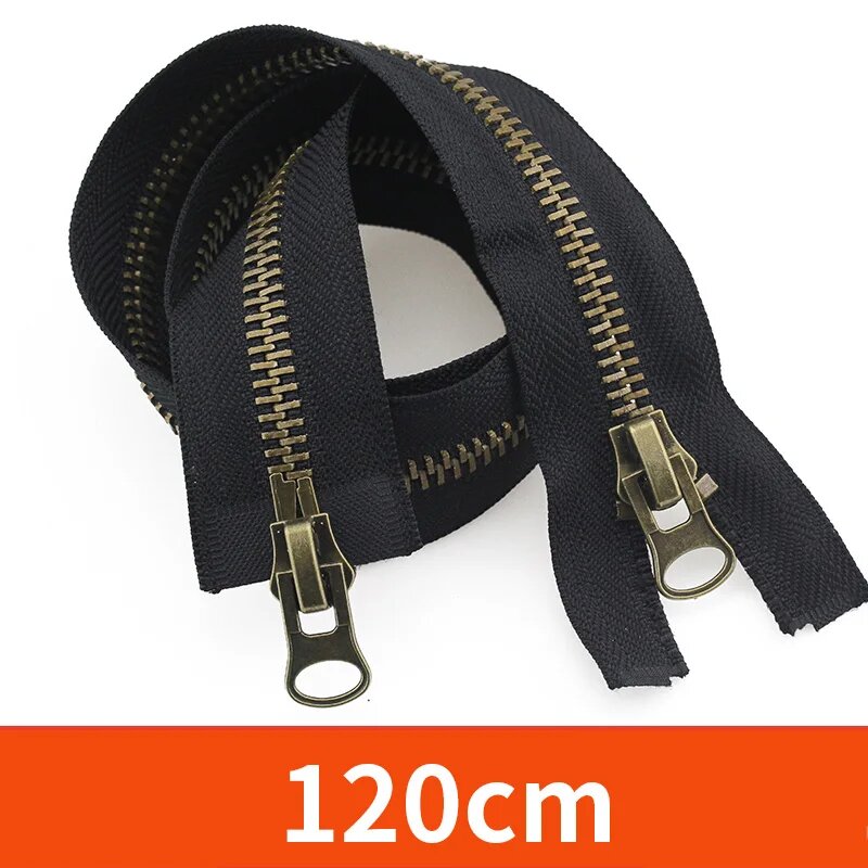 Металлические молнии SHLL 12/15/18/20/25/70/80/90/100/120 см бронзовые двойные слайдеры 8 Black 120cm