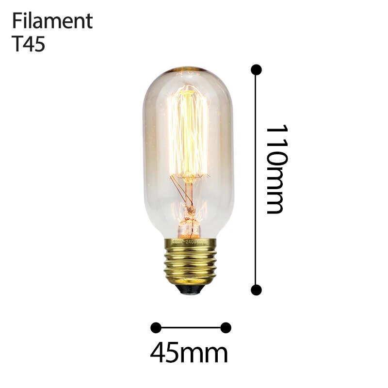 Лампа накаливания KARWEN Эдисон T45 filament E27