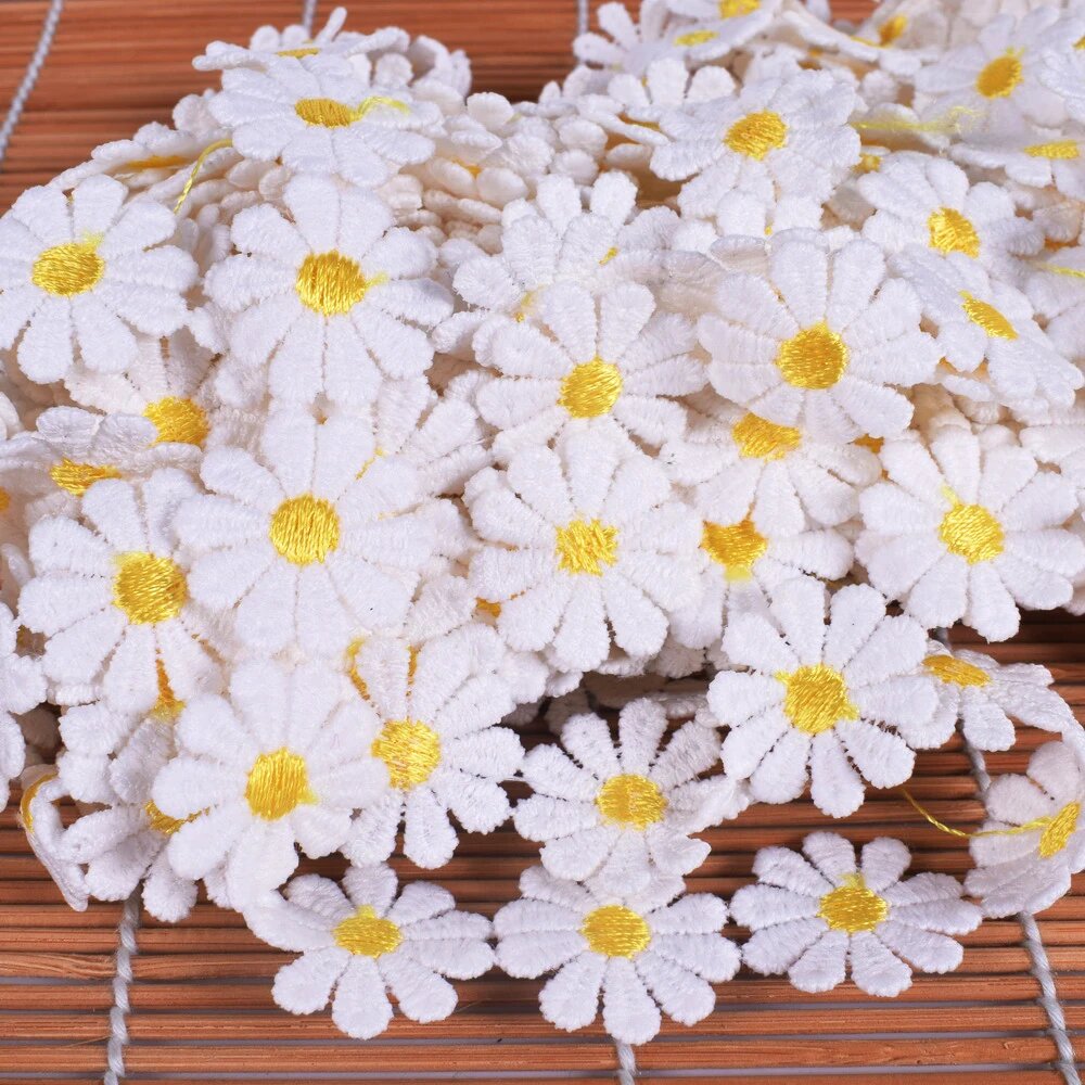 HYZELY Желтый кружевной пояс из полиэстера/хлопка 2Y для декора Wide 2.5CM