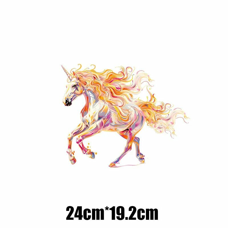 Розовые термотрансферные нашивки с единорогом SXTH00417-9