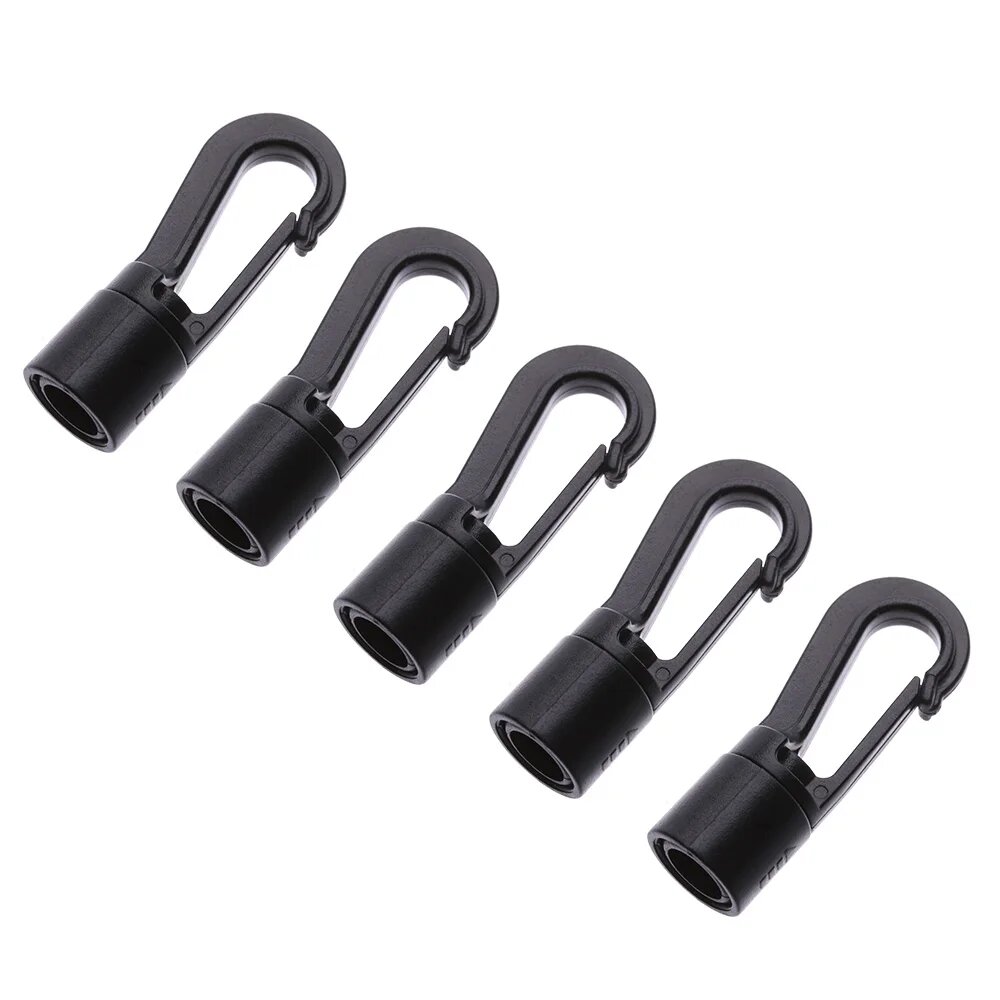 Банджи-шнуры 5 шт, черный, пластик 8mm - 5pcs