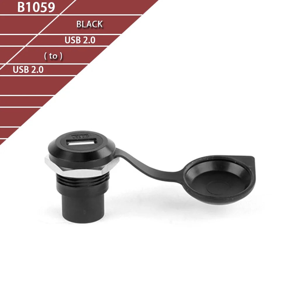 Разъём шасси R B1022 тип D, переходник Type-C "мама-мама", чёрный/серебристый x1-Black