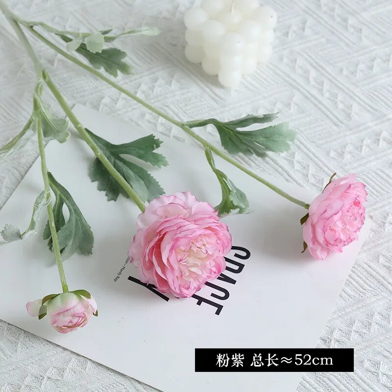 Искусственные пионы, 5 шт, шелк, youyouhuan Белый, Pink Purple