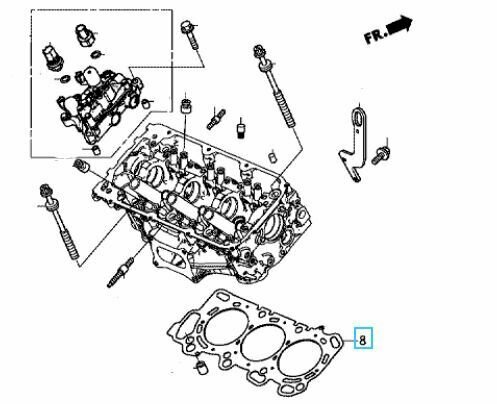 Прокладка задней головки блока цилиндров; Артикул Honda/Acura: 122615G5H01 (Оригинал)