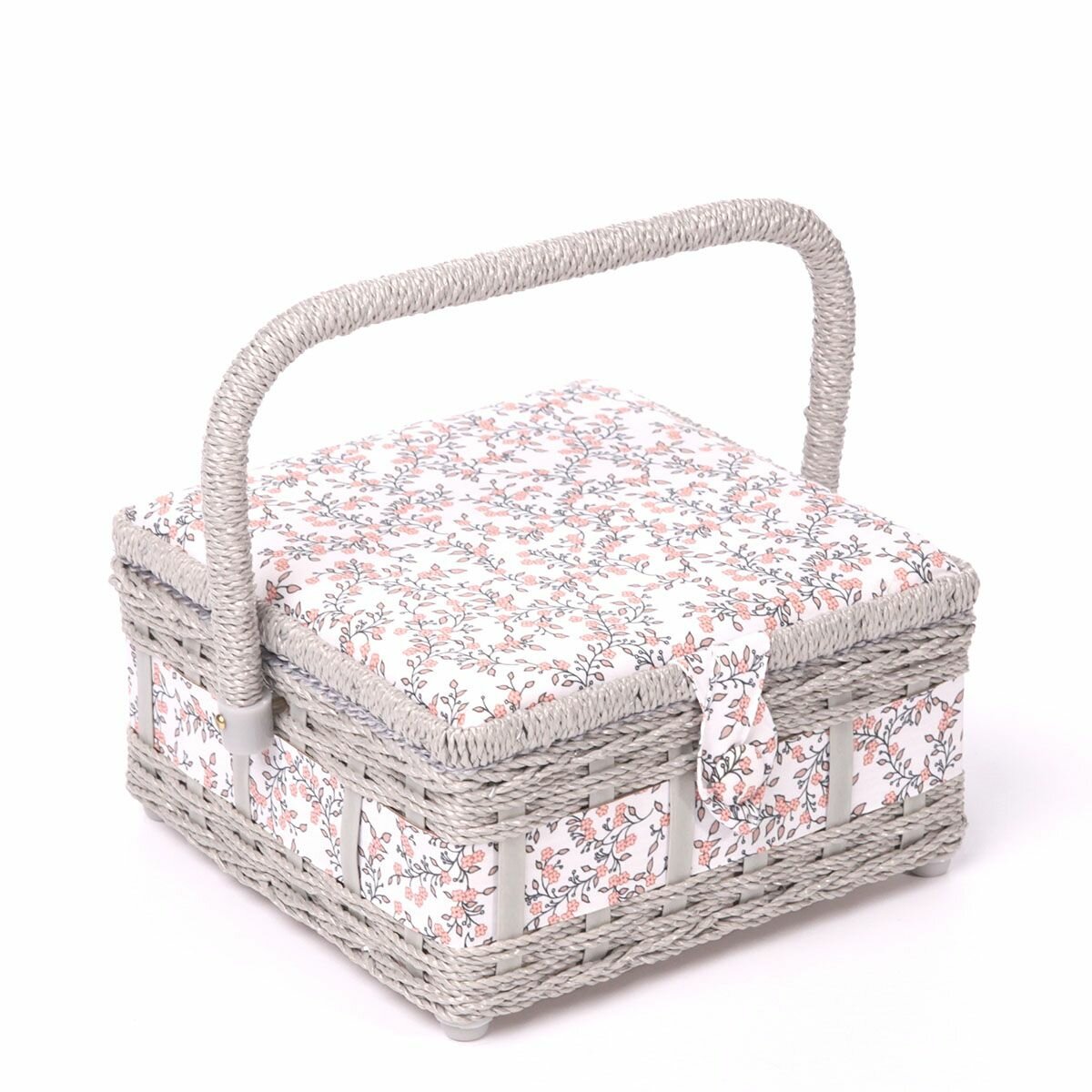 LY1632S PVC Tray Шкатулка малая, декоративная, Красно-серый цветочный узор, 20*20*11см