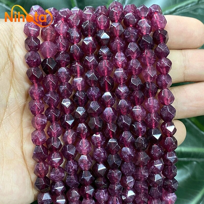 Бусины халцедон граненые винно-красные 8 мм