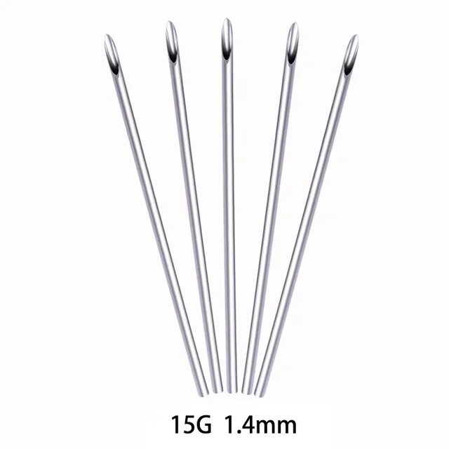 Иглы для пирсинга 15G 1.4mm, 10шт