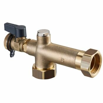 Соединительный угольник удлиненный G 1 НГ х G 1 НГ, 88х35 мм, с краном Optiflex KFE