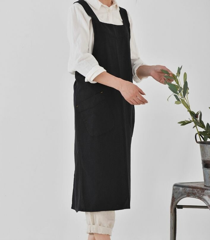 Джинсовый фартук водоотталкивающий для официанта бармена бариста парикмахера / продавца повара кондитера флориста кухонный рабочий