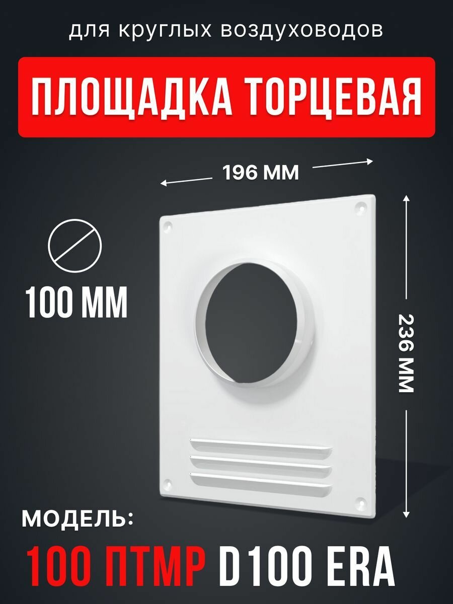 Площадка торцевая птмр фланец D100 решетка 196х236 окраш. сталь ERA