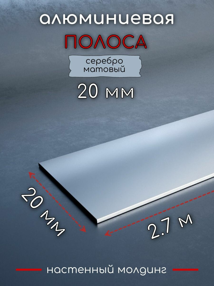 Алюминиевая полоса декоративный молдинг DIELE 20х1,5мм серебро/мат длина 2,7м