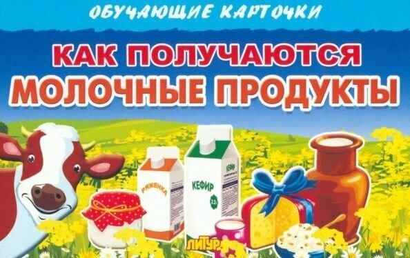 Обучающие карточки Литур "Как получаются молочные продукты", 16 шт