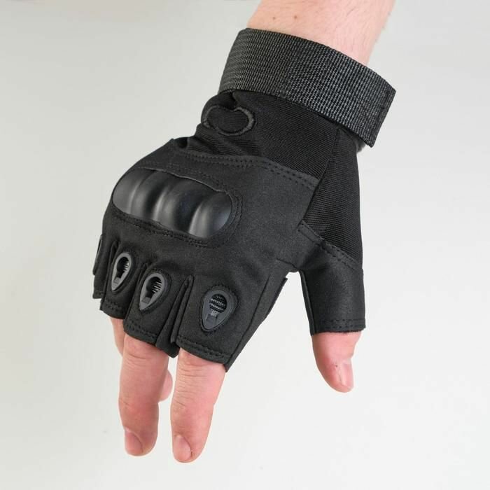 Перчатки тактические КНР без пальцев, мужские, "Storm tactic", размер - XL, черные