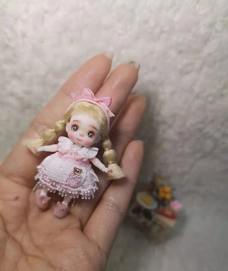 Мини-кукла OLOEY 4.2см, розовый, серебристый