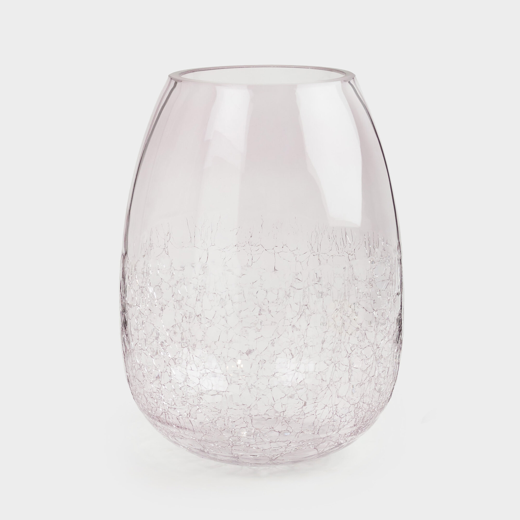 Ваза для цветов, 25 см, стекло, фиолетовая, Кракелюр, Ice, Kuchenland