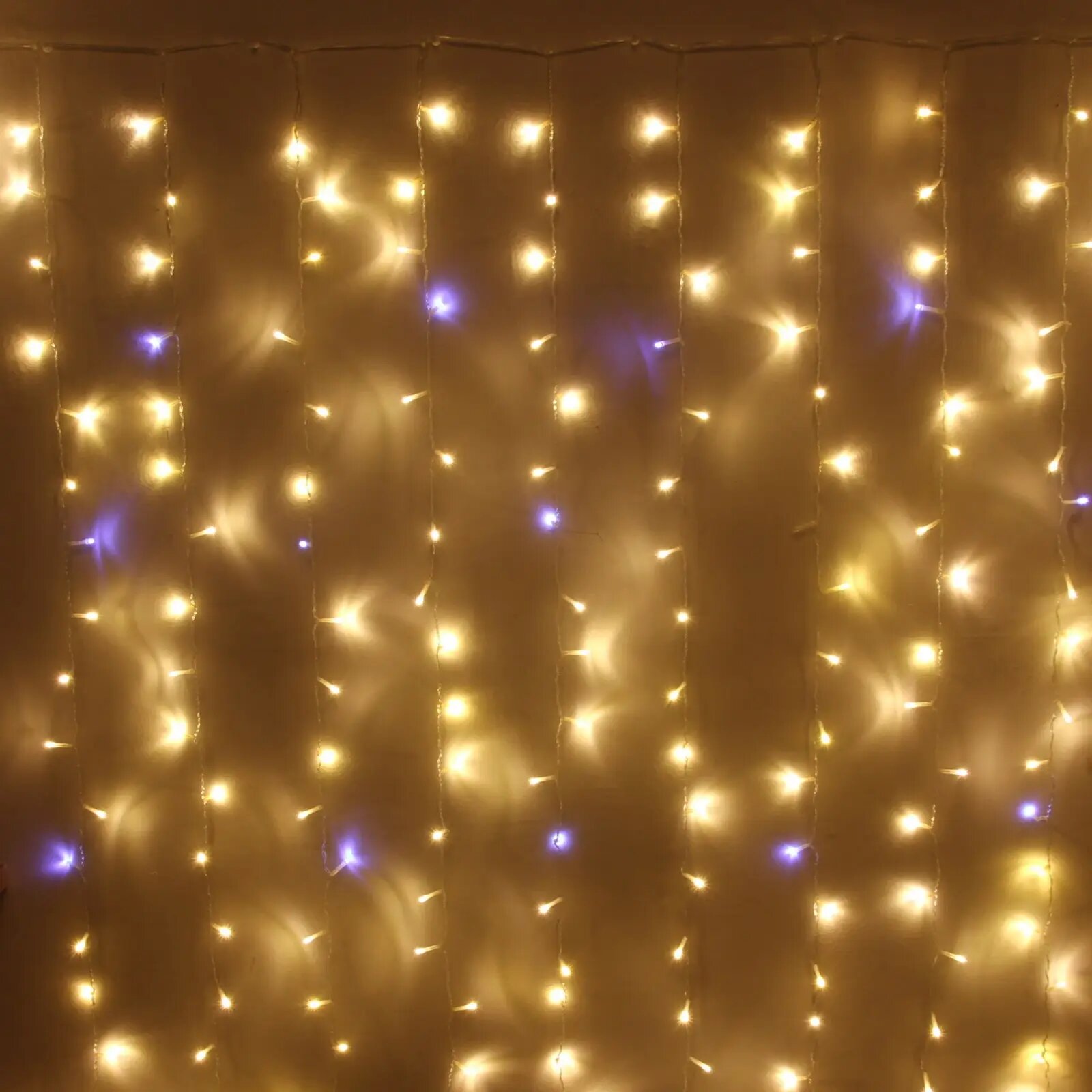 Гирлянда для улицы занавес «Мерцание» ш2* в1,5 м 320 ламп LED, IP-54, Т. белый, белый мерц. (возм. соединения)