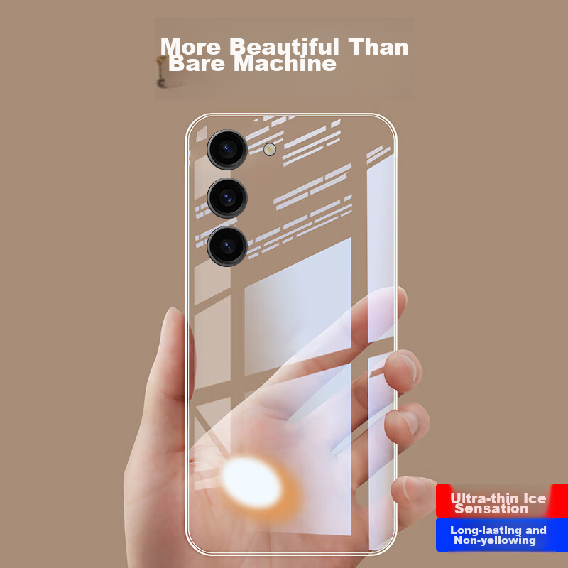 Cocola [Long-Lasting, Yellowing-Resistant] Samsung S23+ Phone Case, Samsung S23+ Protective Cover, Full Coverage Lens Protection, Fully Transparent, Ultra-Thin, Shockproof, Bare Phone Feel