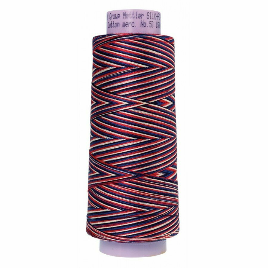Нить для машинного квилтинга SILK-FINISH MULTI COTTON 50, 1372 м 9823 Patriotic