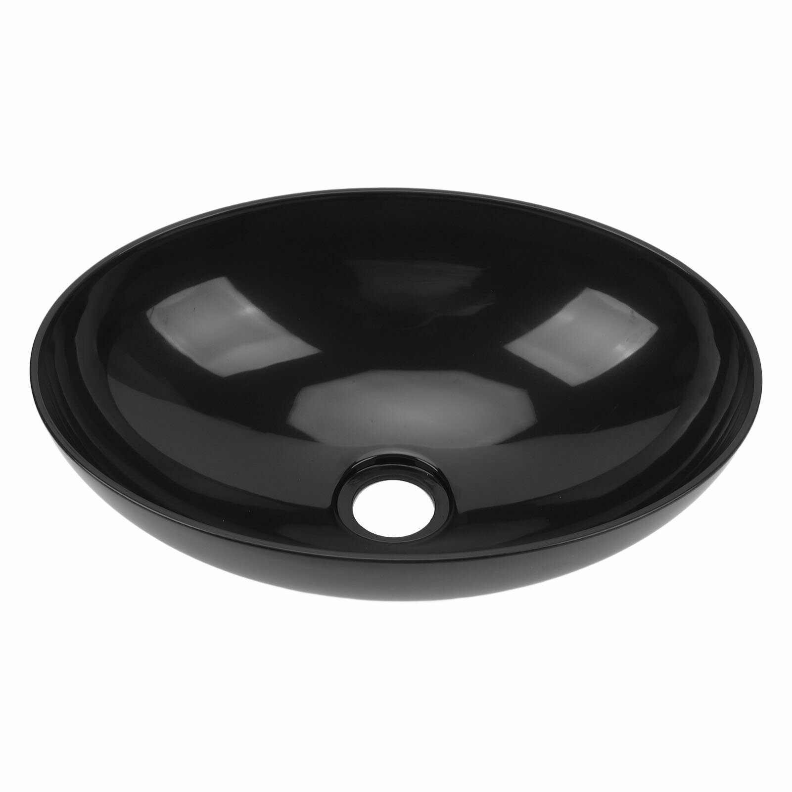 RV Oval Sink 15.72x11.37x5.59in Acrylic Kitchen Hand Wash Bowl with 50mm Drain Outlet for Boat Yacht Motorhome