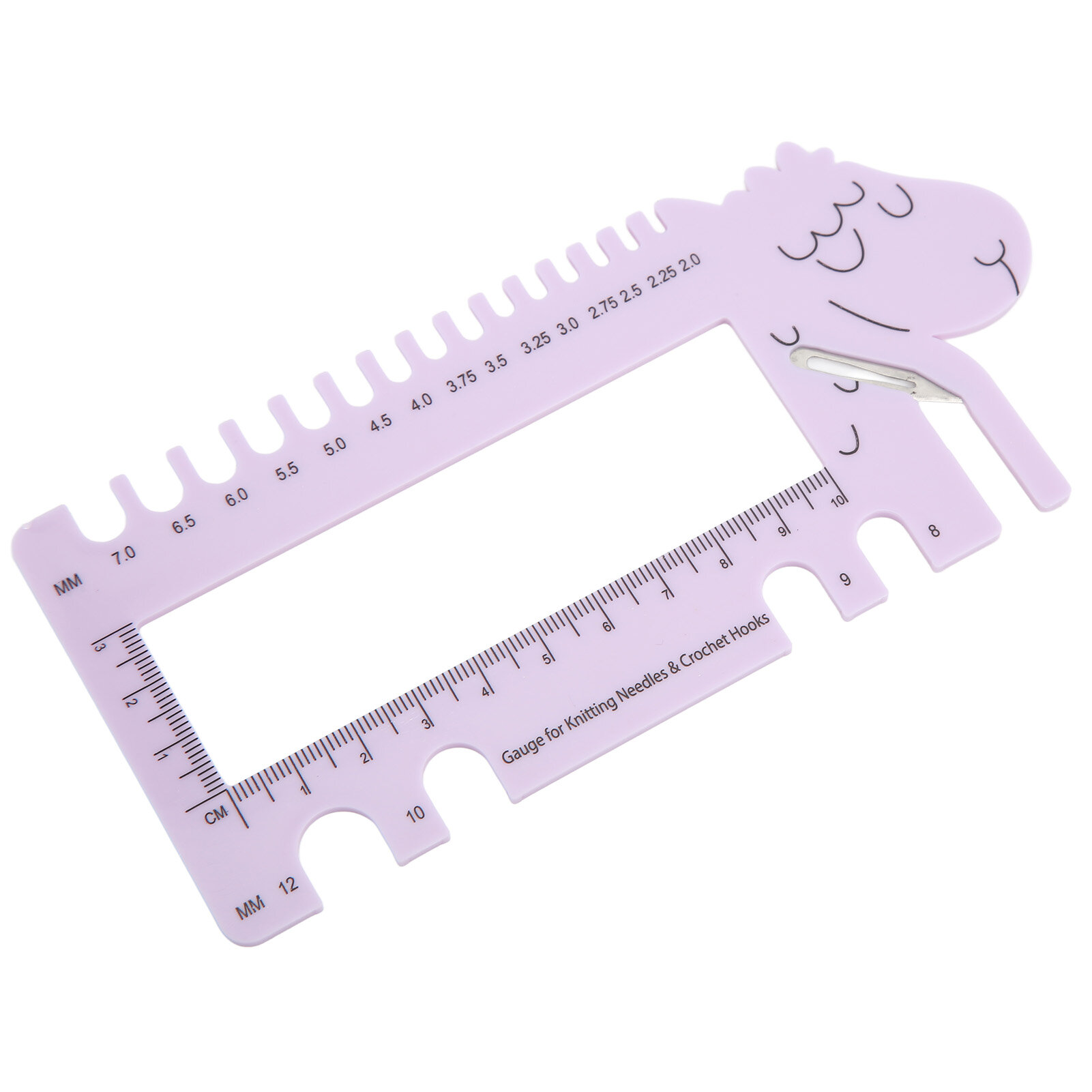 Пластиковый калибр для вязания, четкие цифры, практичный, прочный, симпатичный внешний вид, игла для вязания крючком, размер для домашнего измерения