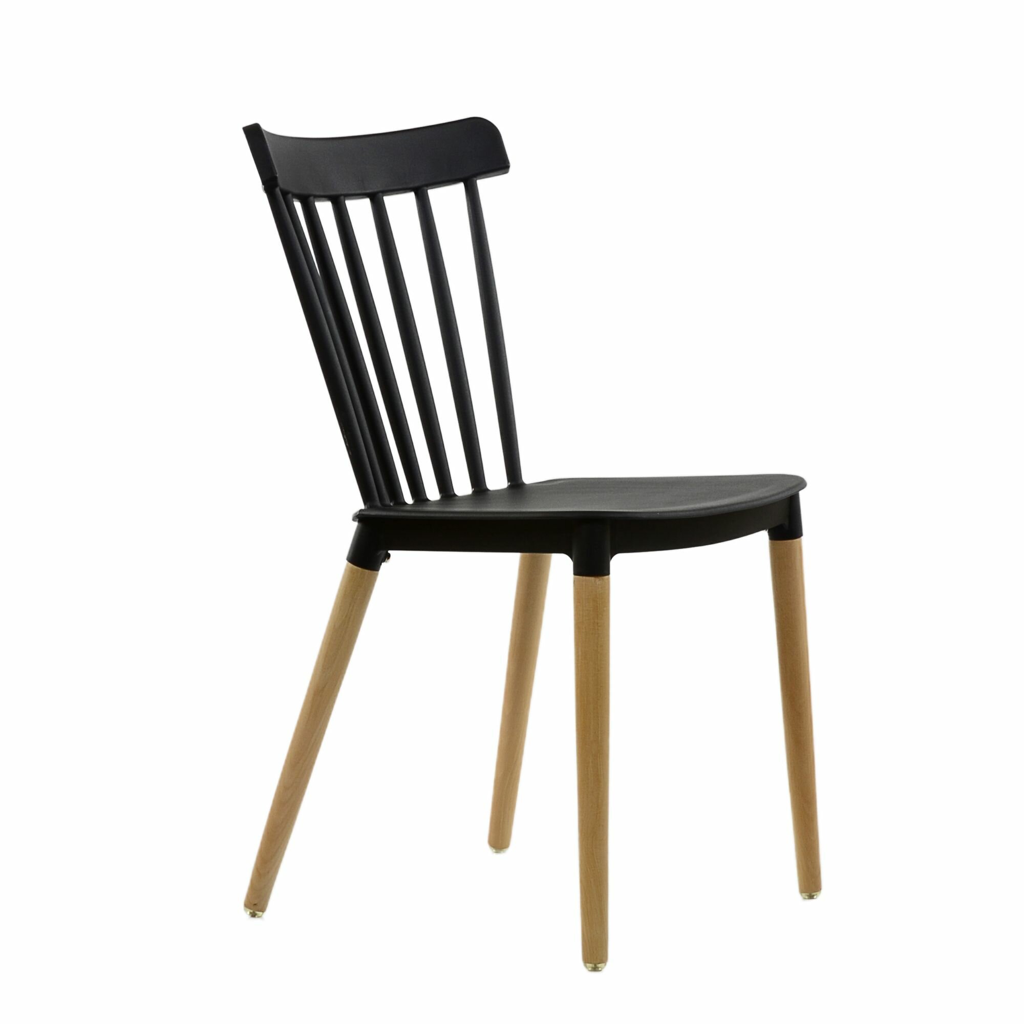 Стул Province STOOL MARKET черный, пластик, дерево, твердое сиденье, без подлокотников