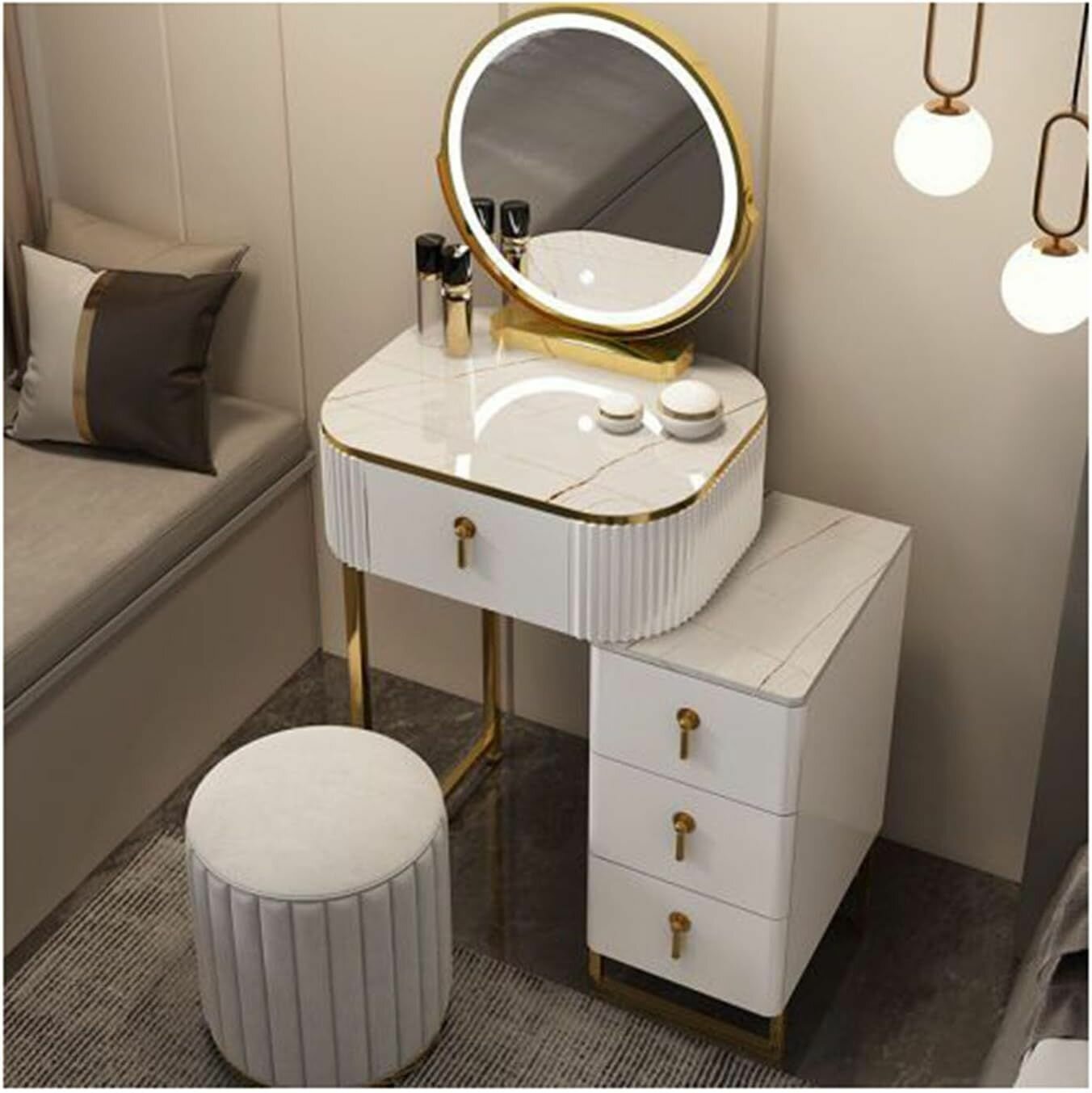 Туалетный столик "Арт-Терапия", белый, с зеркалом, раскладной, 50х40х76 см