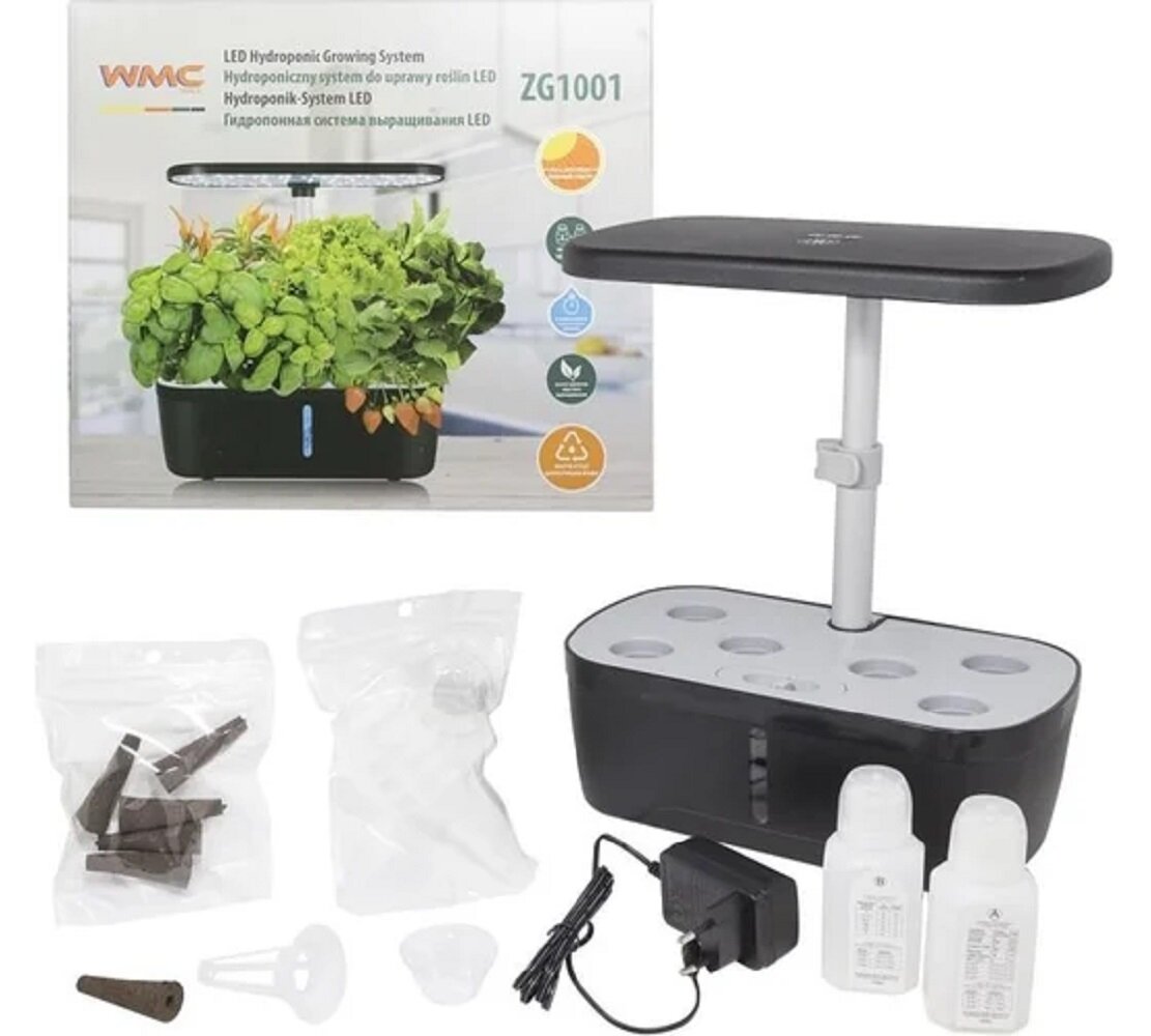 Гидропонная система выращивания с фитолампой (82LED,15W,6 ячеек) WMC TOOLS
