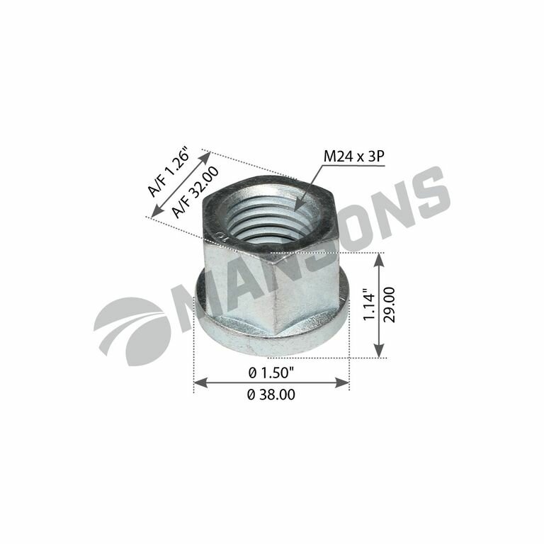 Гайка стремянки для Вольво F, FL, FH, FM арт 900792 MANSONS