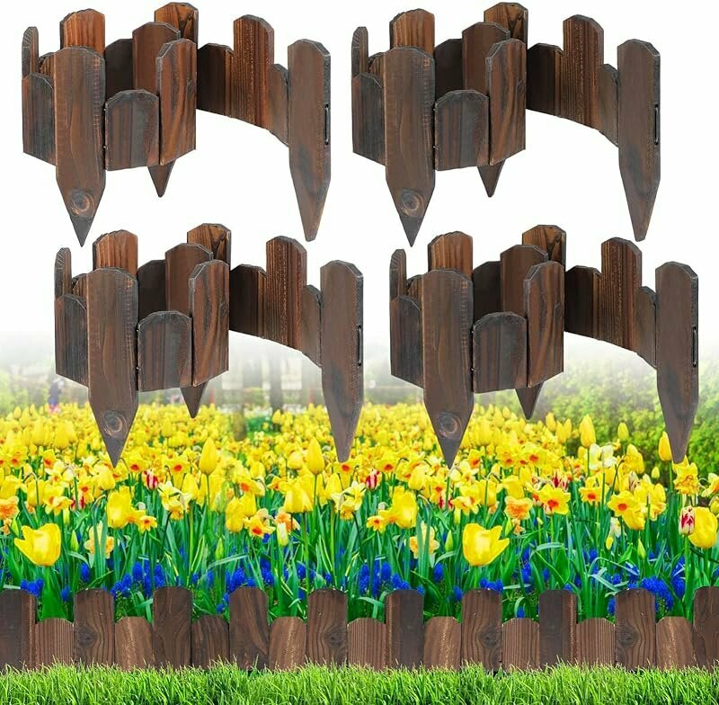 Деревянные бордюры для сада - 4 шт. 5.9'x 41.3'