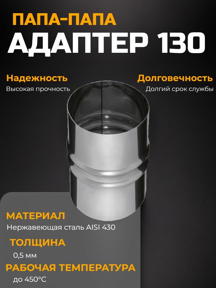Адаптер 130ПП Папа-Папа для дымохода FERRUM