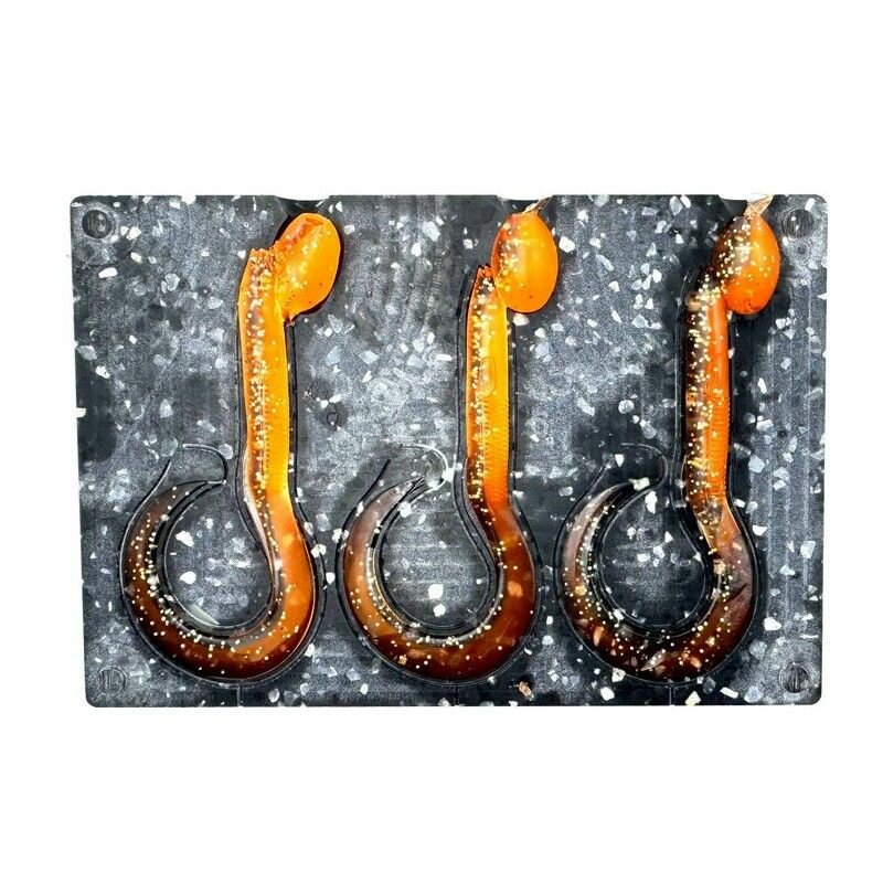 Форма для литья силиконовых рыболовных приманок Ygor 3,54", 90mm, 3 места