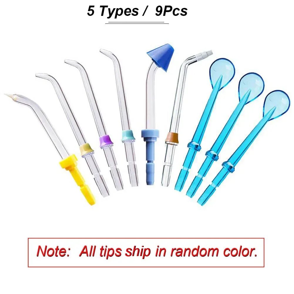 9 шт./компл, насадки для чистки зубов Waterpik, аксессуары, сменные насадки для электрического и крана, ирригатор для полости рта