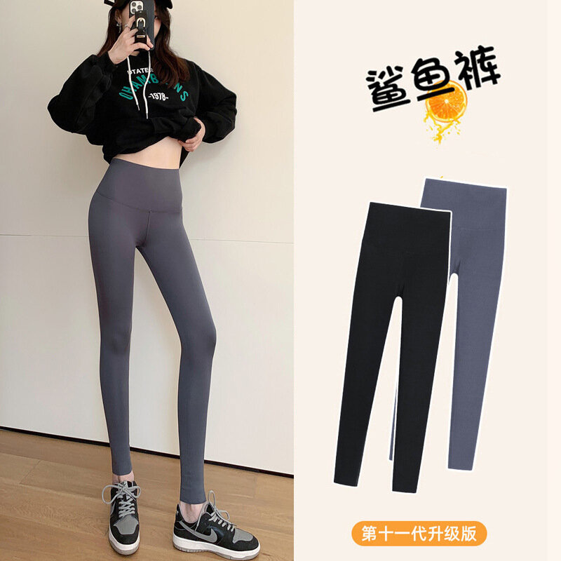 Дамские джинсы Li Mall: Шарк-панталоны, весенне-летние, тонкие, серые, матовые, без линии Limall талии_M