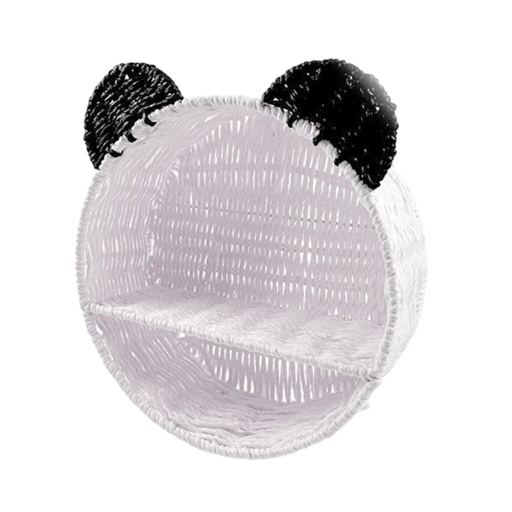 Плетеная Подвесная Корзина С Милым Медвежьим Ухом, Настенная Полка, Плетеный Из Ротанга Стеллаж Для Хранения, Небольшой Растительный Дисплей, Плавающая Полка Для Домашнего Декора