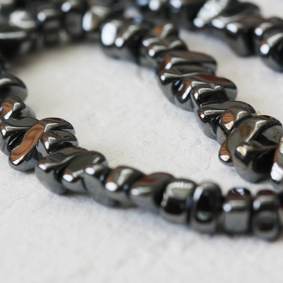 Полудрагоценные синтетические камни гематит для бижутерии N7-8x3.5mm 100pcs