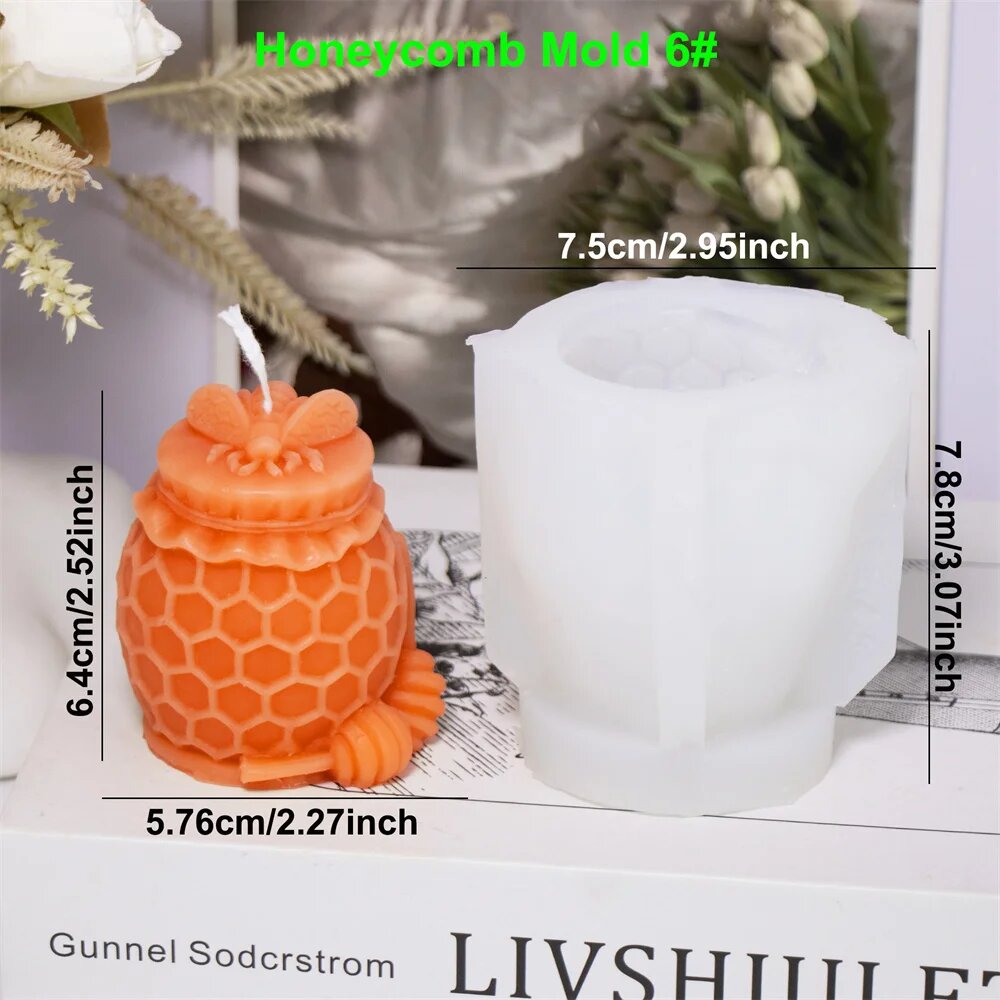Силиконовая форма для свечей "Пчелиные соты" Honeycomb Mold 6