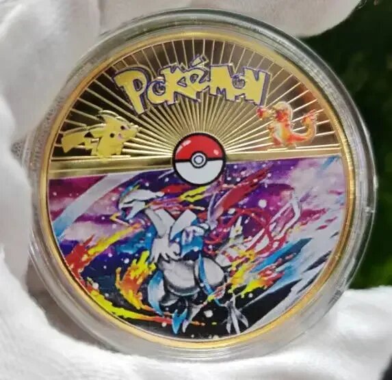 Позолоченные памятные монеты из аниме «Покемон», памятные монеты по играм, золотые монеты «Пикачу», «Мьюту», «Чаризард», игровые коллекционные предметы, детские подарки.
