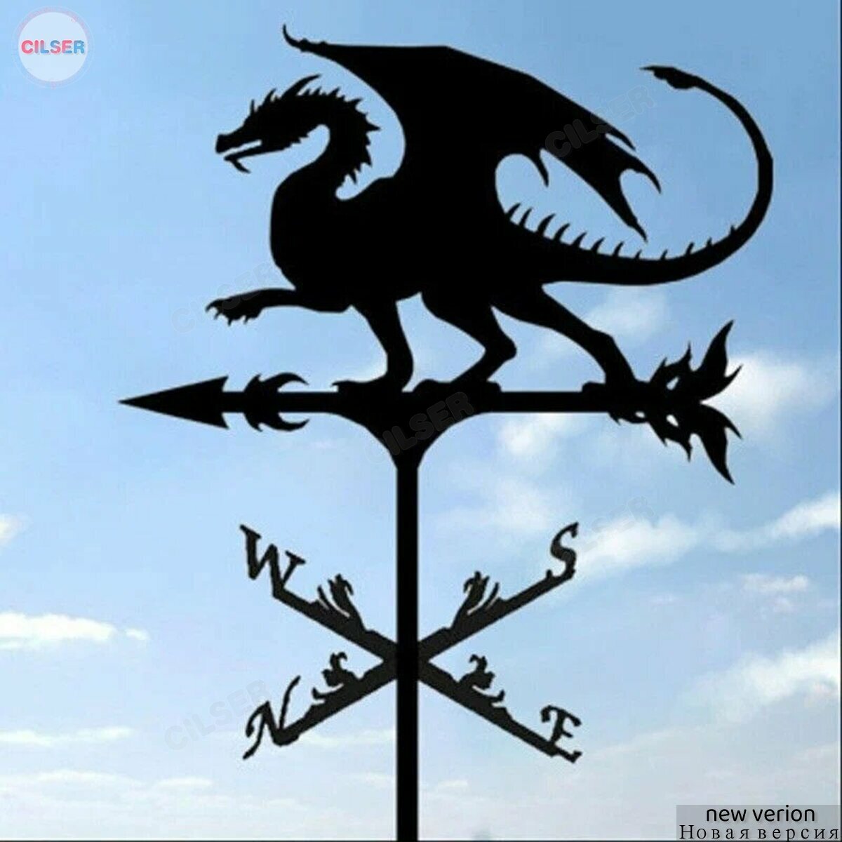 Флюгер - это динозавр. Флюгер на крыше. Индикатор ветра. Металлический индикатор ветра, 60x100cm